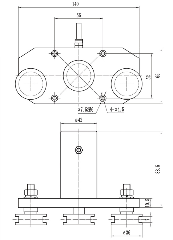 SAINTBOND / LC104E Three Pulley Cable Tension Sensor Measurement Load ...